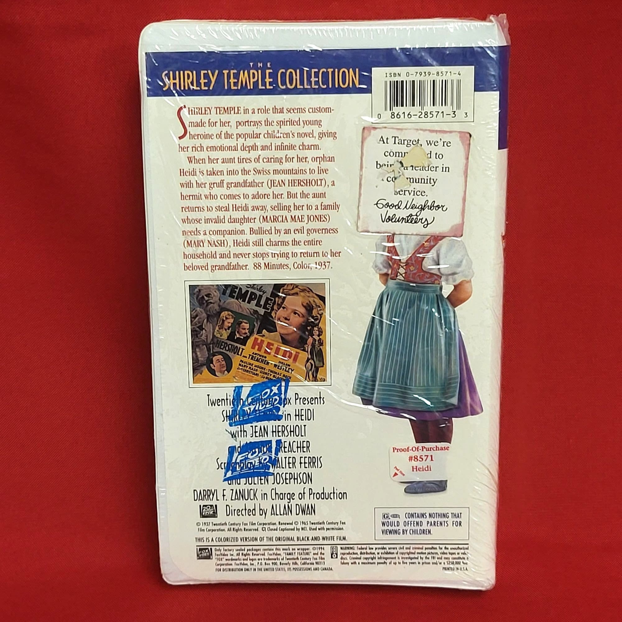 20 Century Family Feature Shirley Temple Heidi VHS 1998 Colorized ...