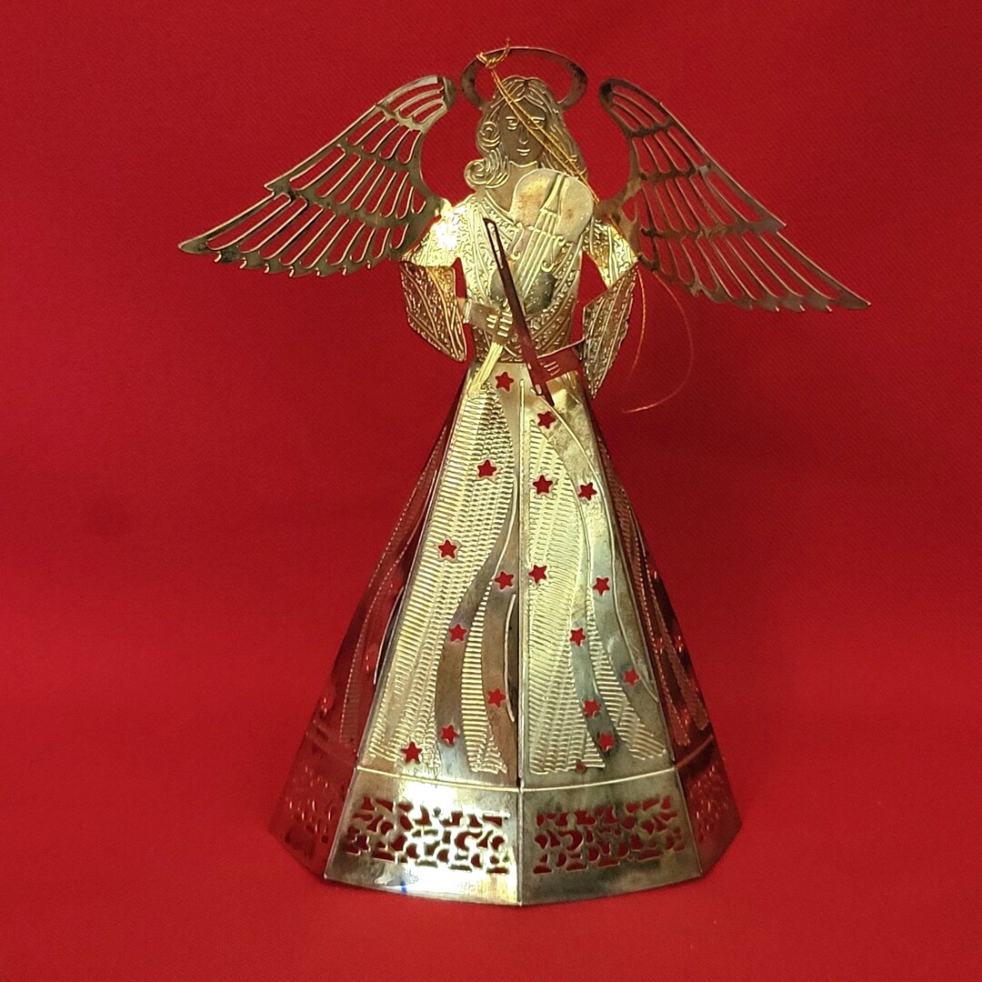 VTG Copper Tone Metal Angel Christmas Ornament - Etsy