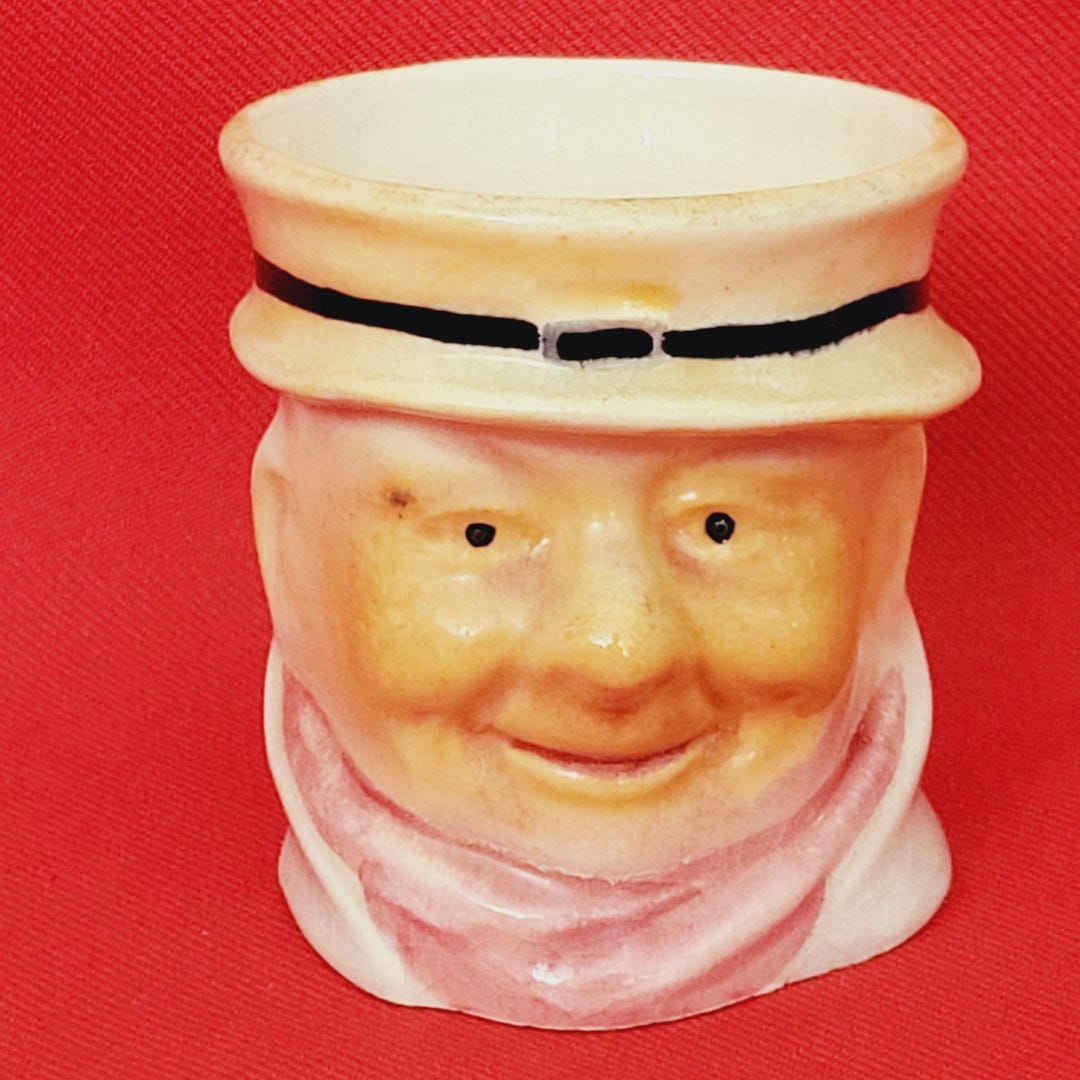 Vintage Mini Hand Painted Toby Character Cup Top Hat Pink Scarf - Etsy