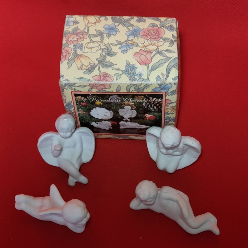 Porcelain Cherub Set of 4 - Etsy