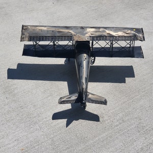 Vintage Large Decorative Metal Biplane Airplane Propeller Model ...