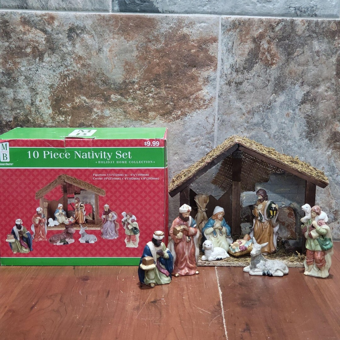 10 Pc Nativity Set 2005 Missing 2 Figures - Etsy