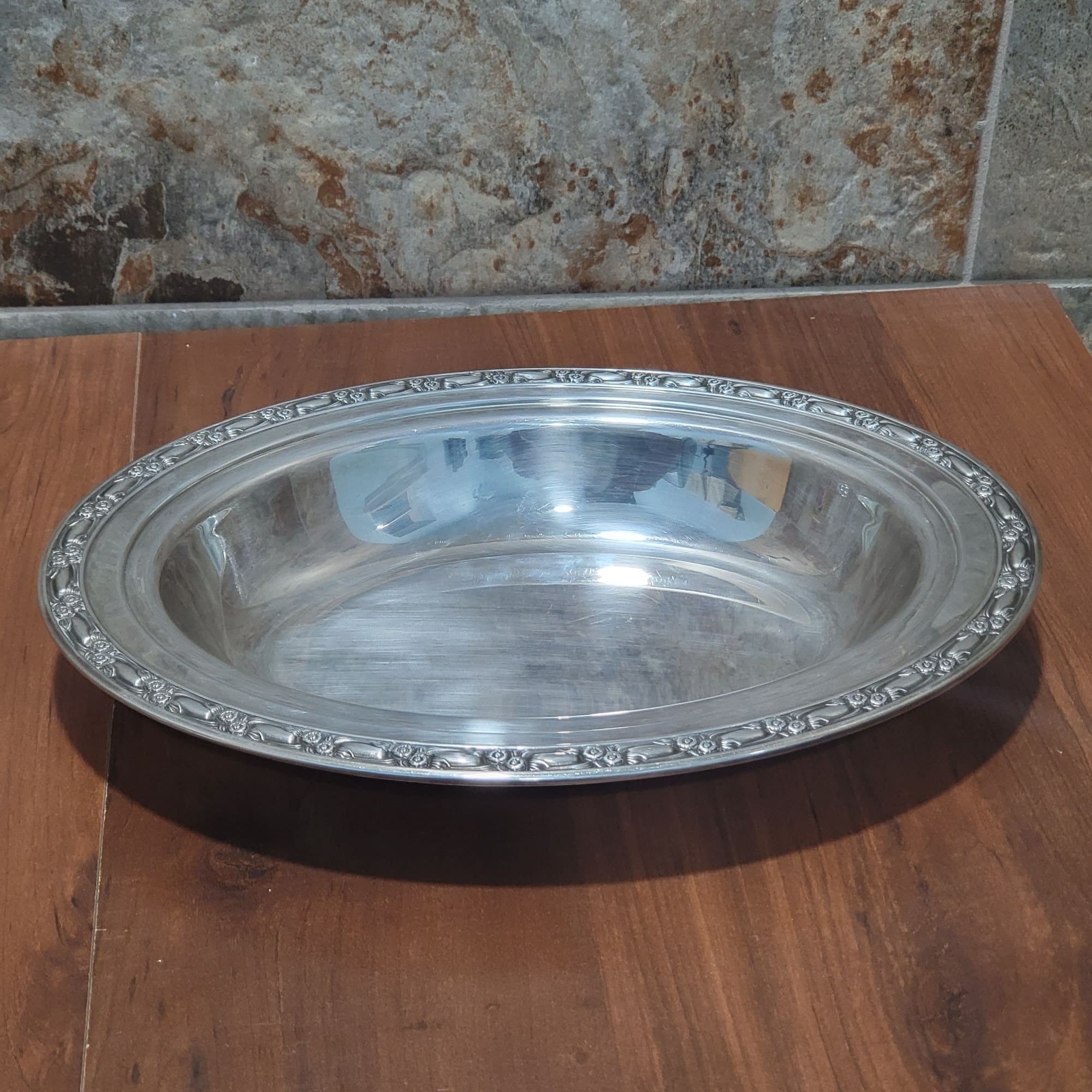 Vintage Oneida Silversmith Large Oval Silverplate Serving Tray Platter ...