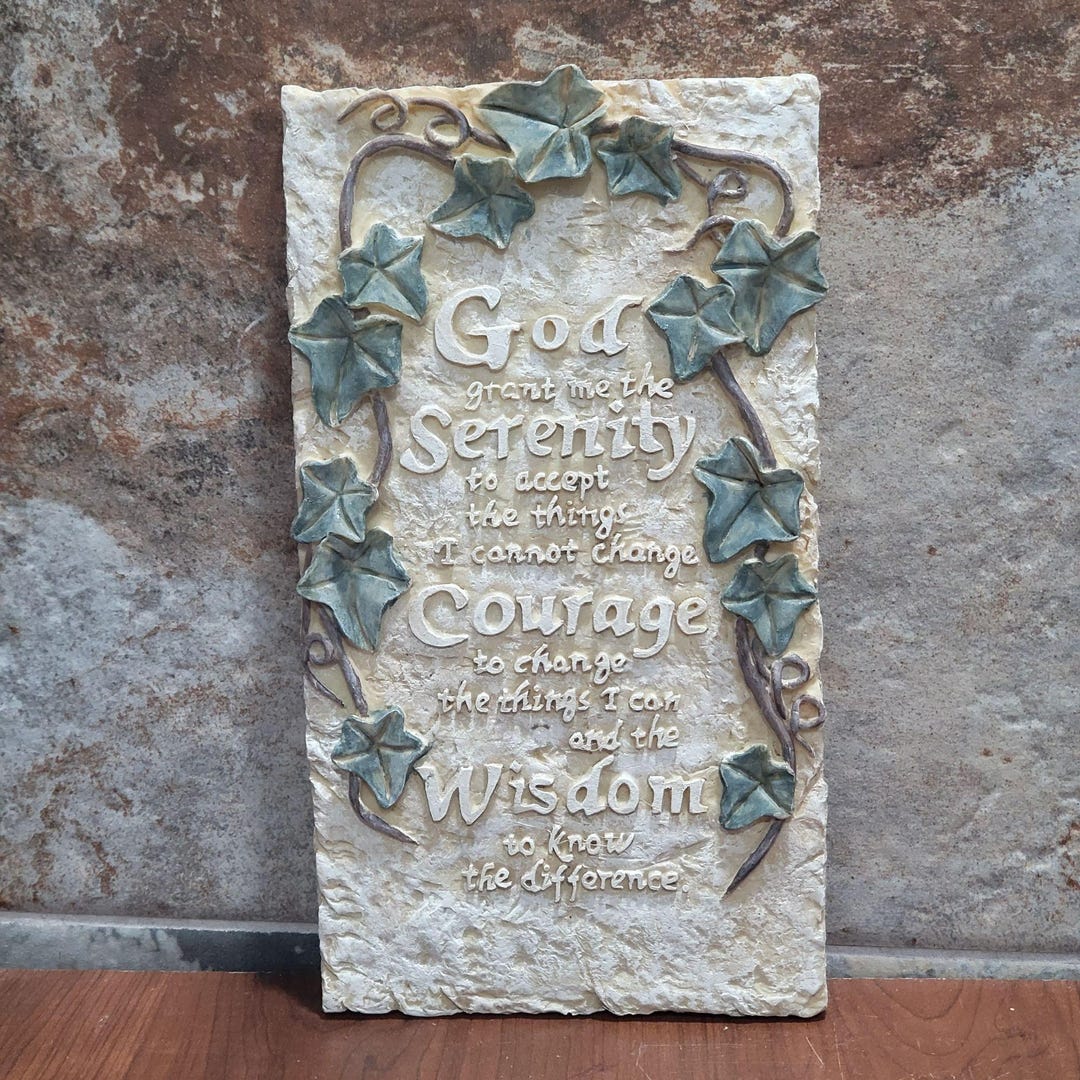 Plaster Wall Plaque Christian Inspirational Quote Serenity Prayer ...