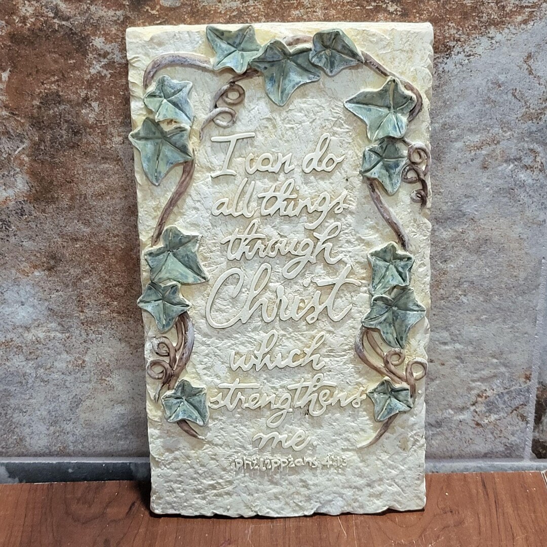 Plaster Wall Plaque Christian Inspirational Quote I Can Do All Things ...
