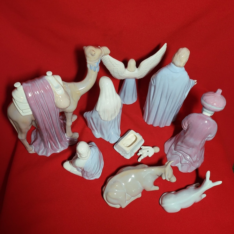 Vintage Nativity Set Porcelain Ceramic 10 Piece Set - Etsy