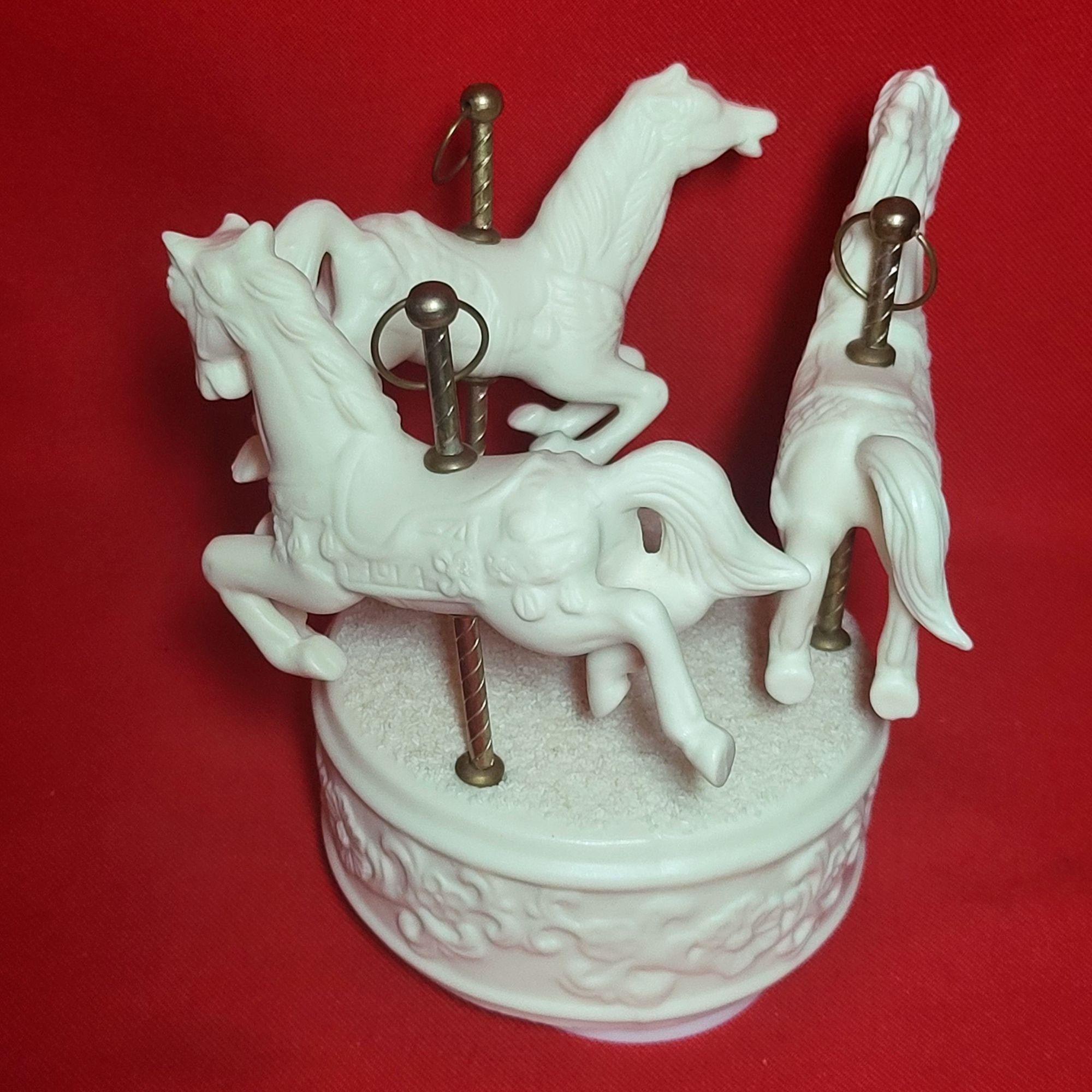 Vintage Musical Box Three Horse Carousel Bisque Porcelain - Etsy