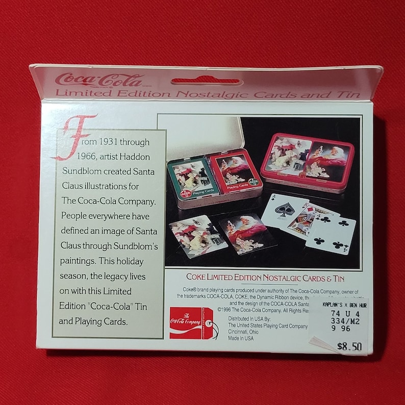 VTG Coca Cola Nostalgia Playing Cards 2 Decks in a Collectible Tin ...
