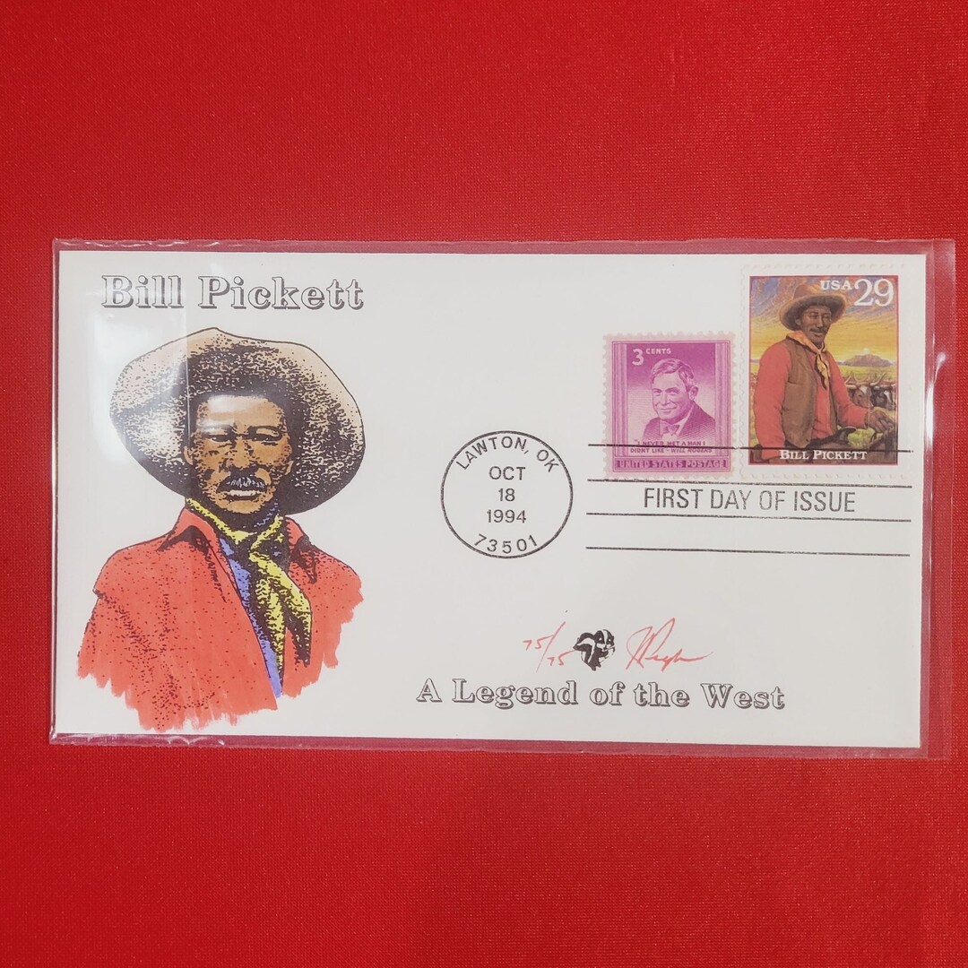 First Day of Issue Stamp Cache Envelope and Enclosure Bill Picket A ...