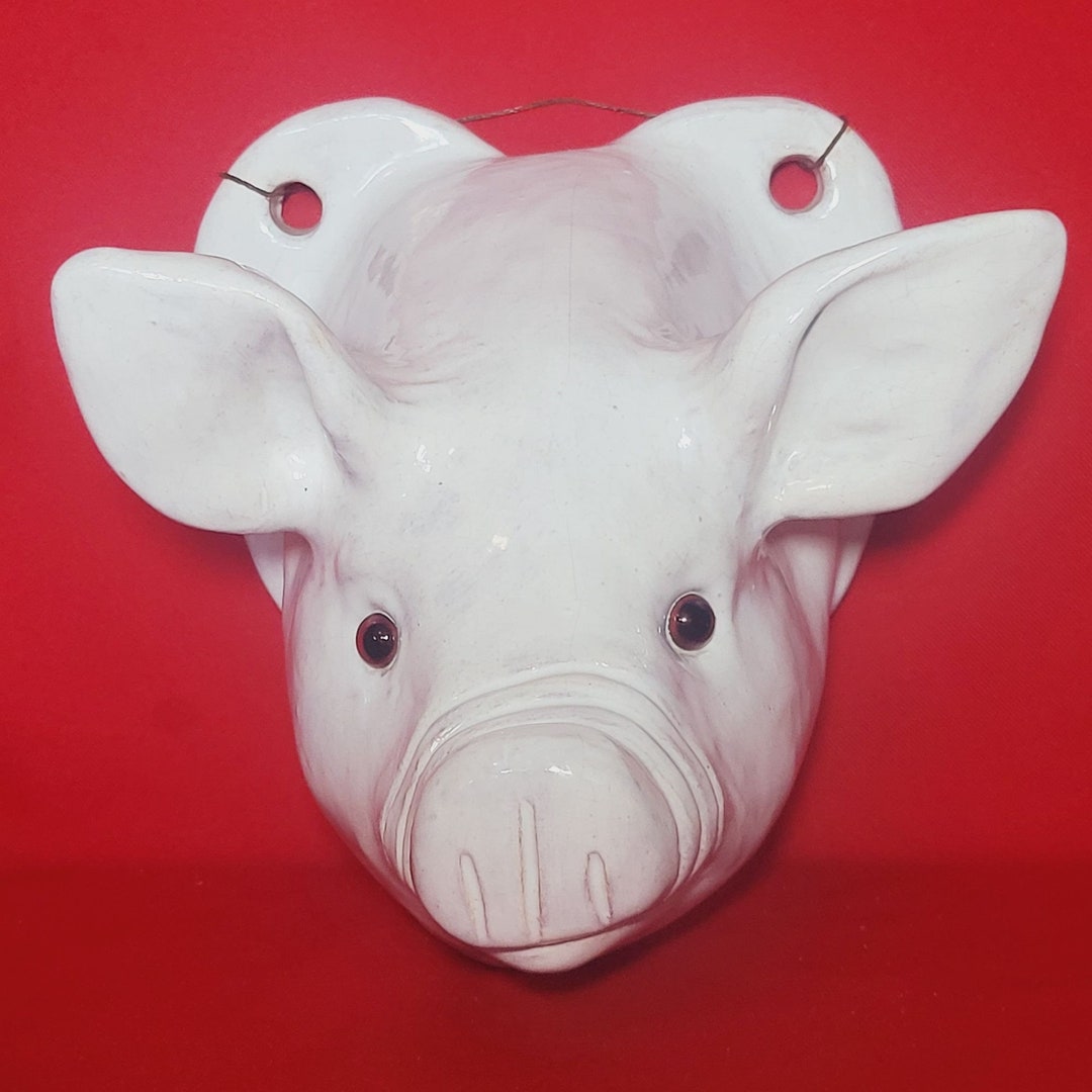 Vintage Pig Head Large Ceramic Hanging Wall Decor - Etsy