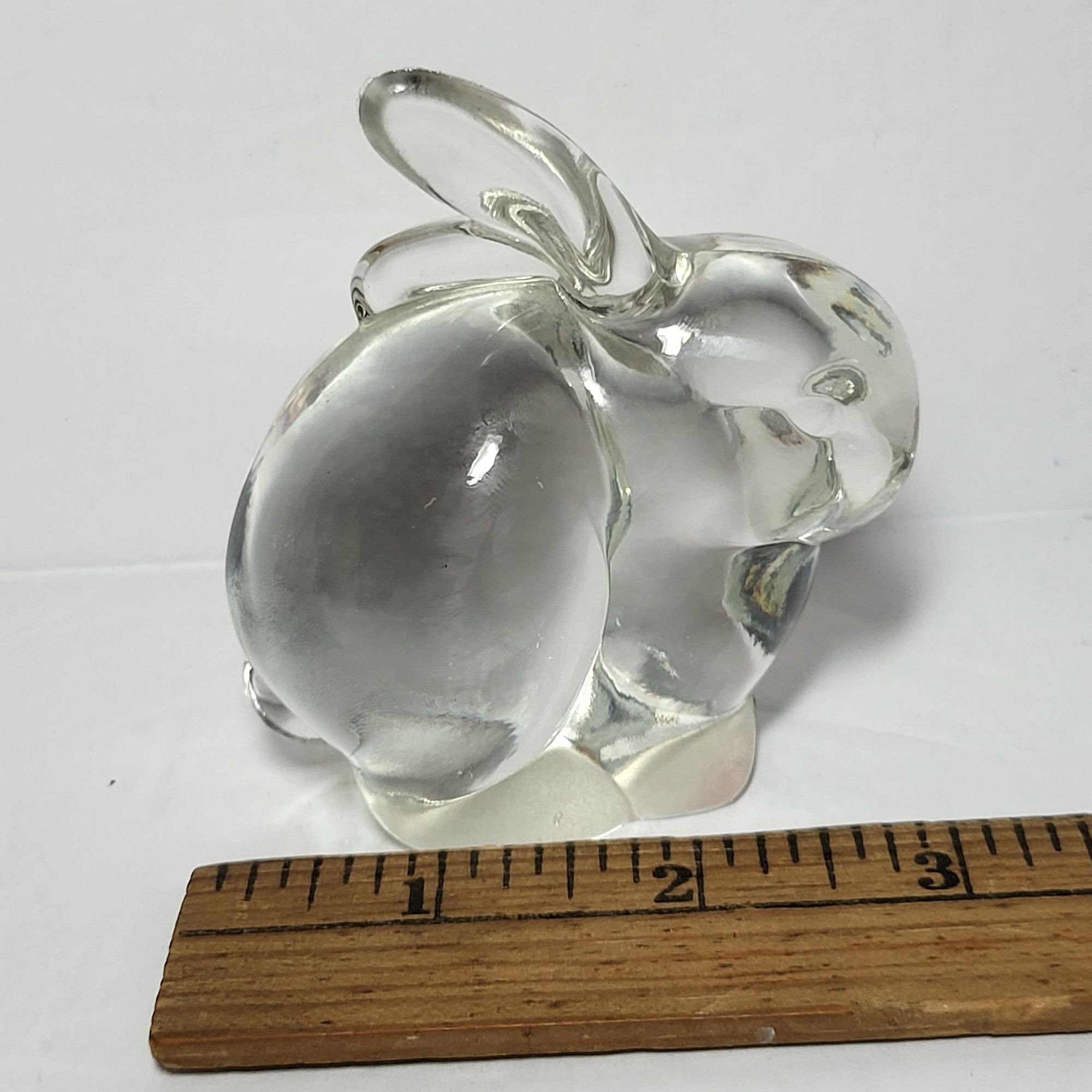 Fenton Glass Figurine Small Clear Bunny Paper Weight - Etsy