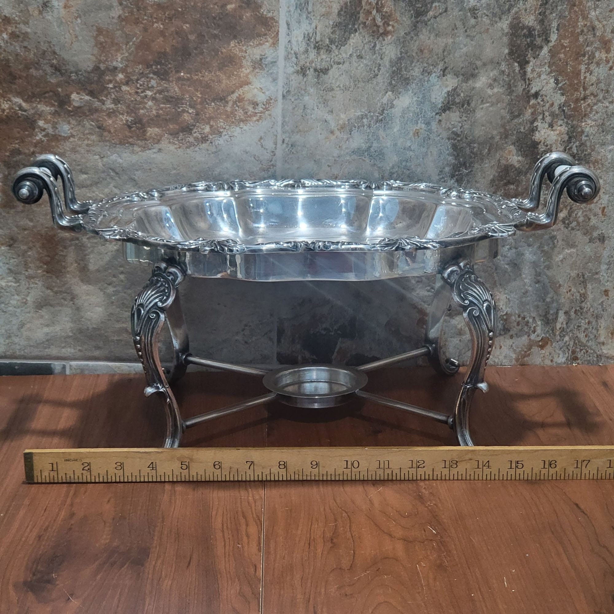 Silverplate Oval Chafing Dish Removable Serving Tray White Handles on ...