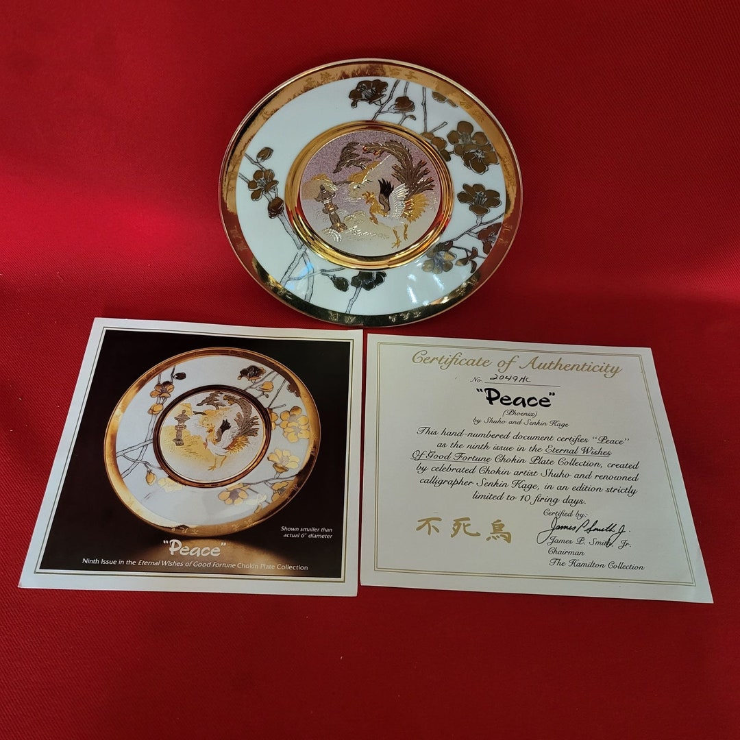 Chokin the Hamilton Collection Eternal Wishes of Good Fortune Peace ...