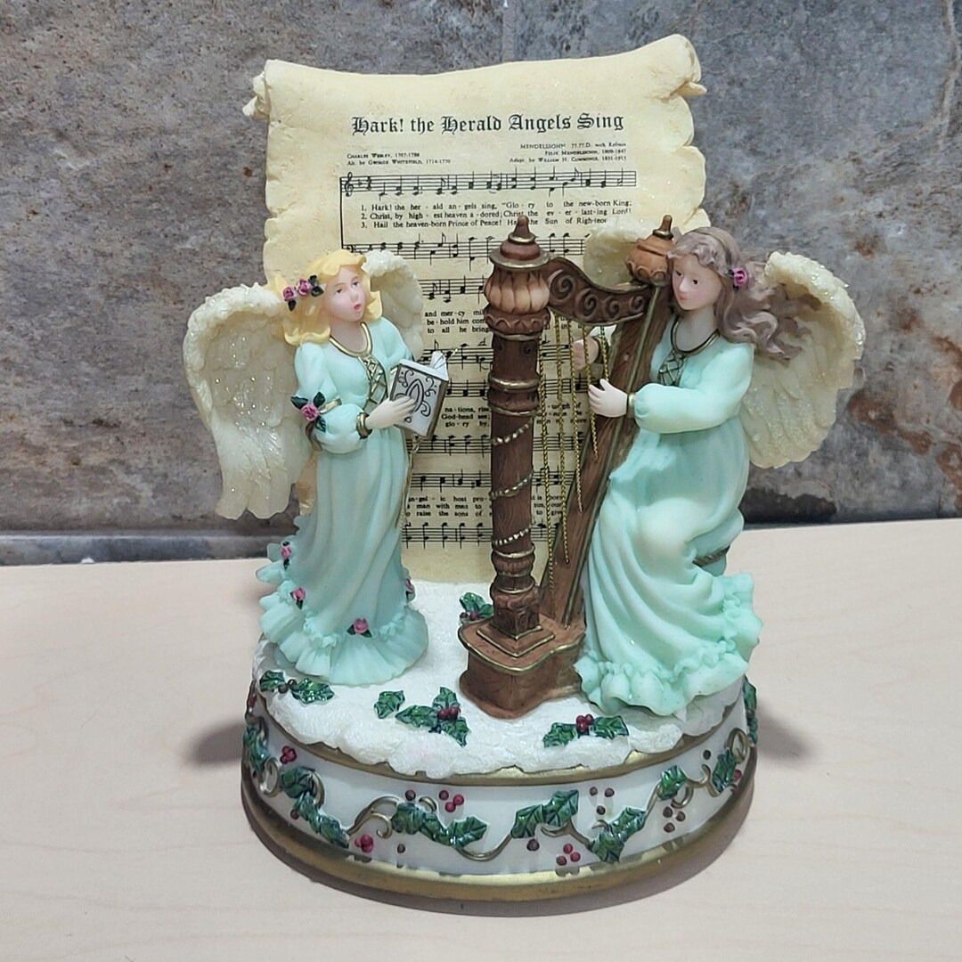 Hark the Herald Angel Sing Figurine Music Box - Etsy