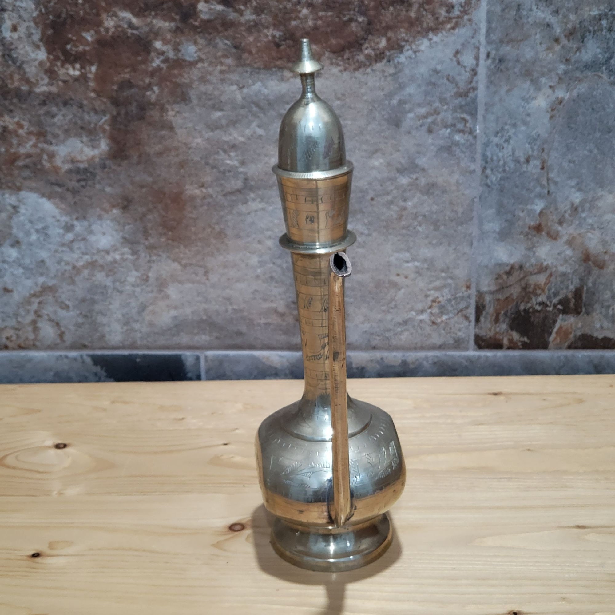 VTG Hinged Lid Etched Brass Indian Pitcher Gold Tone - Etsy