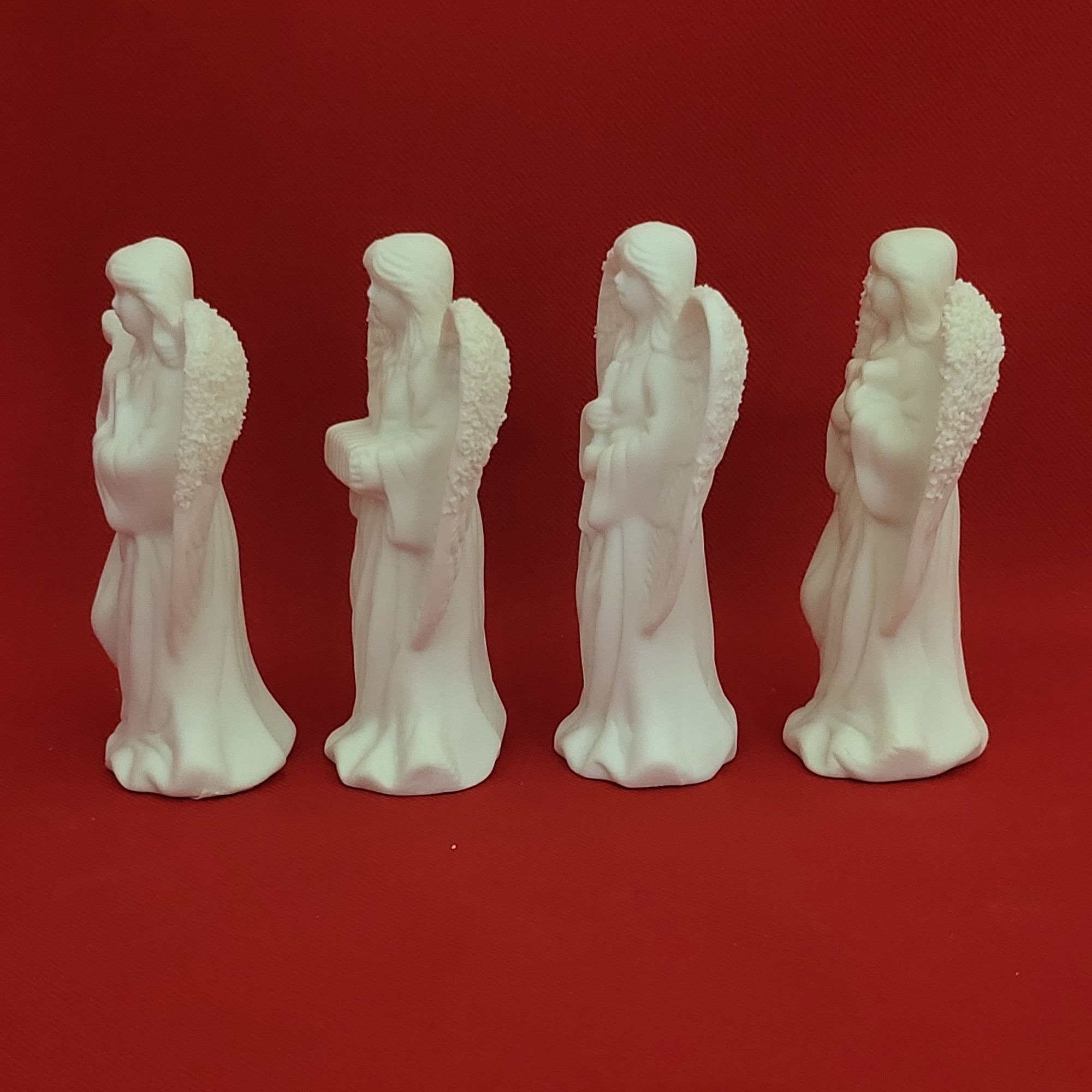 Vintage White Angel Playing Musical Instrument Set Bisque - Etsy