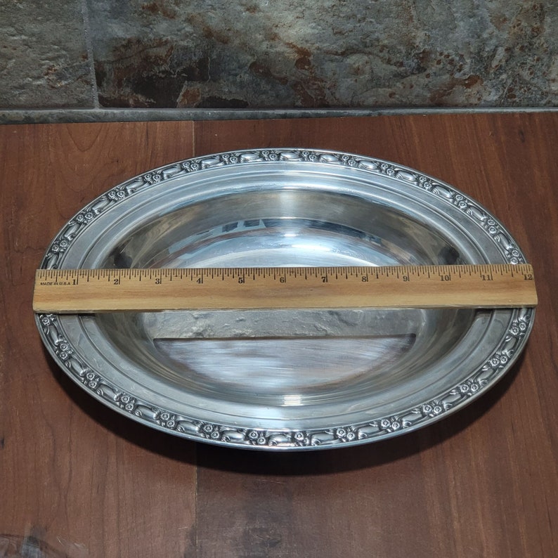 Vintage Oneida Silversmith Large Oval Silverplate Serving Tray Platter ...