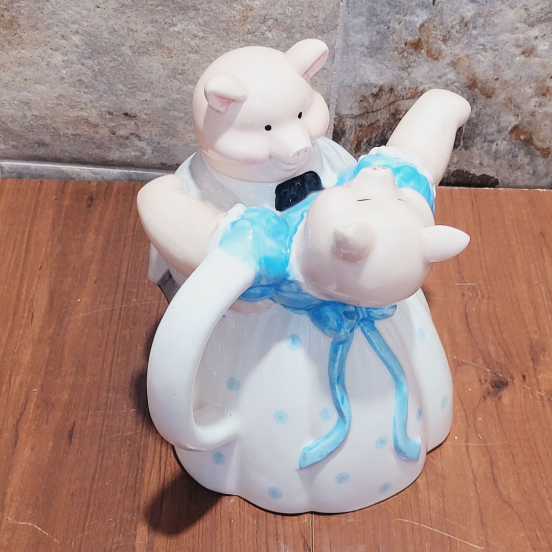 Vintage Applause Ballroom Dancing Pig Couple Teapot Ceramic 660063 - Etsy