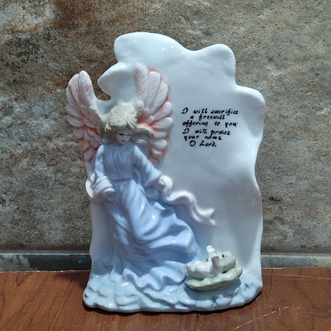 Porcelain Angel Baby Figurine Seraphim Christian Religious Plaque - Etsy
