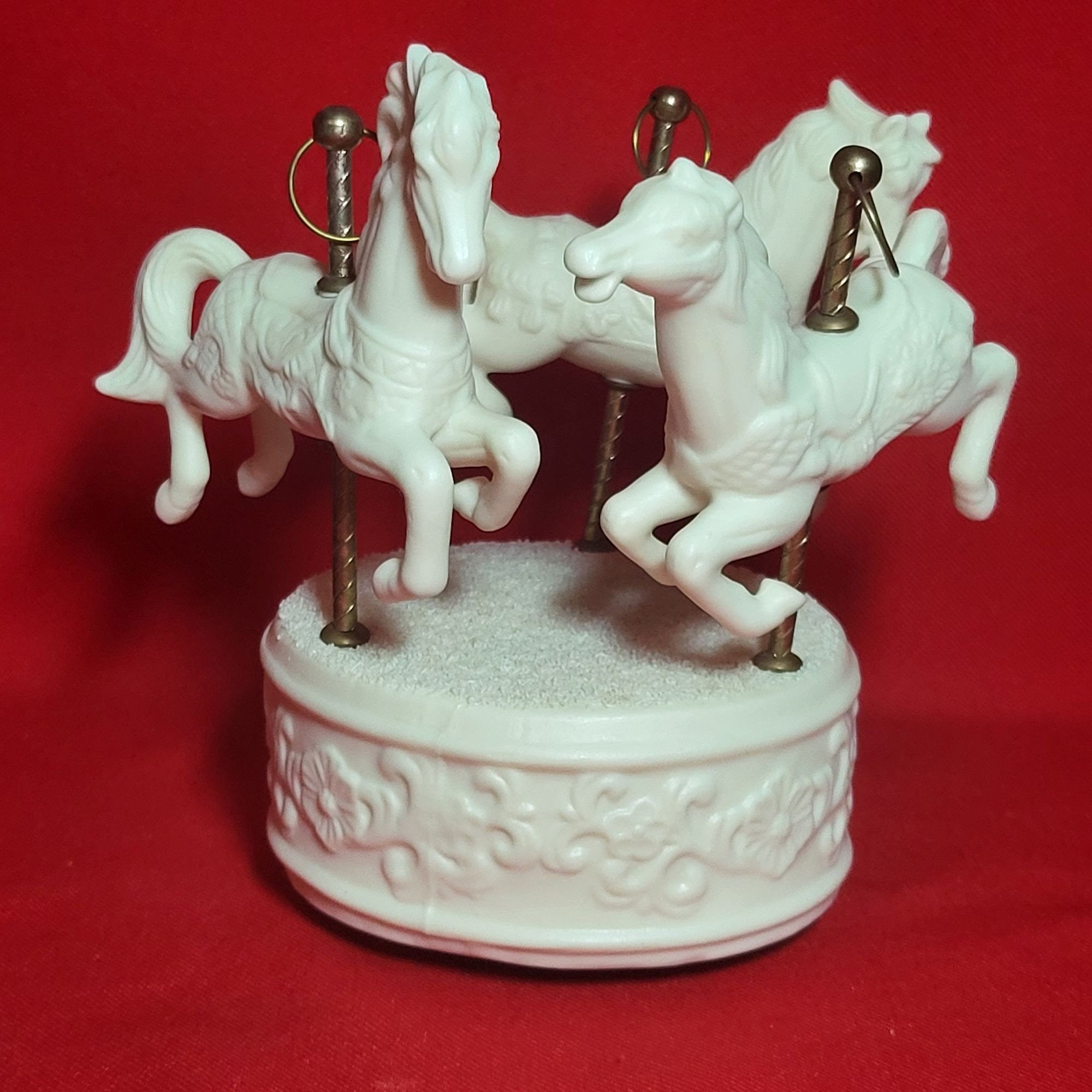 Vintage Musical Box Three Horse Carousel Bisque Porcelain - Etsy