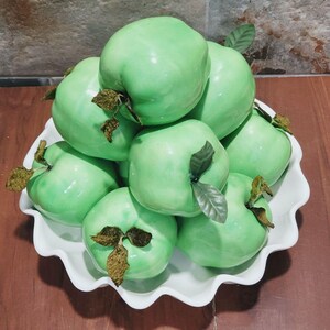 Vintage Porcelain Green Apple Fruit Bowl Centerpiece - Etsy