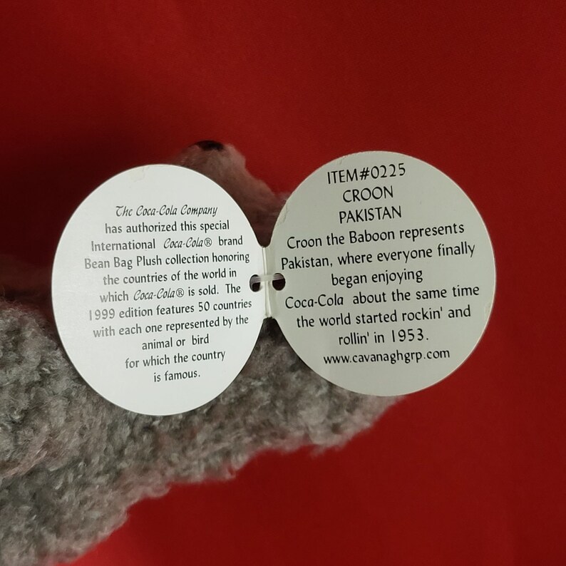 Coca-cola Pakistan Croon the Baboon Mini Bean Bag 1999 International ...