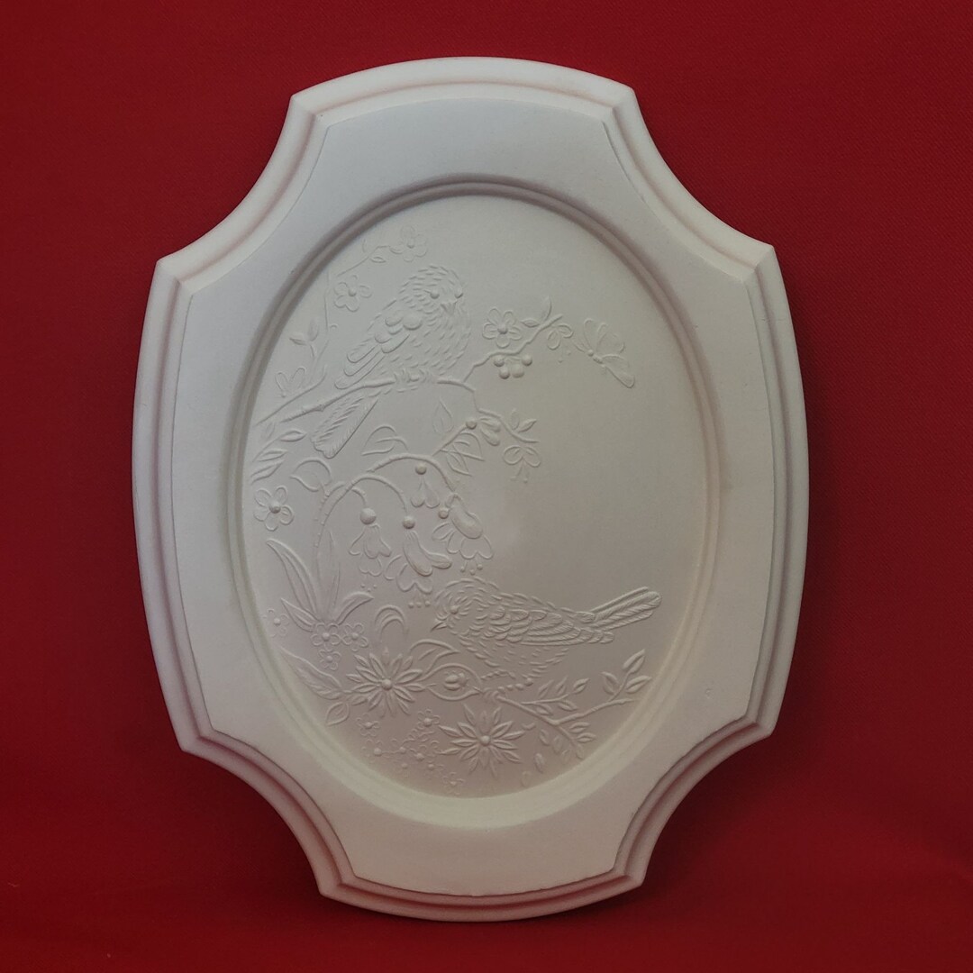 VTG Ready to Paint Ceramic Bisque Flower Bird Wall Plaque - Etsy