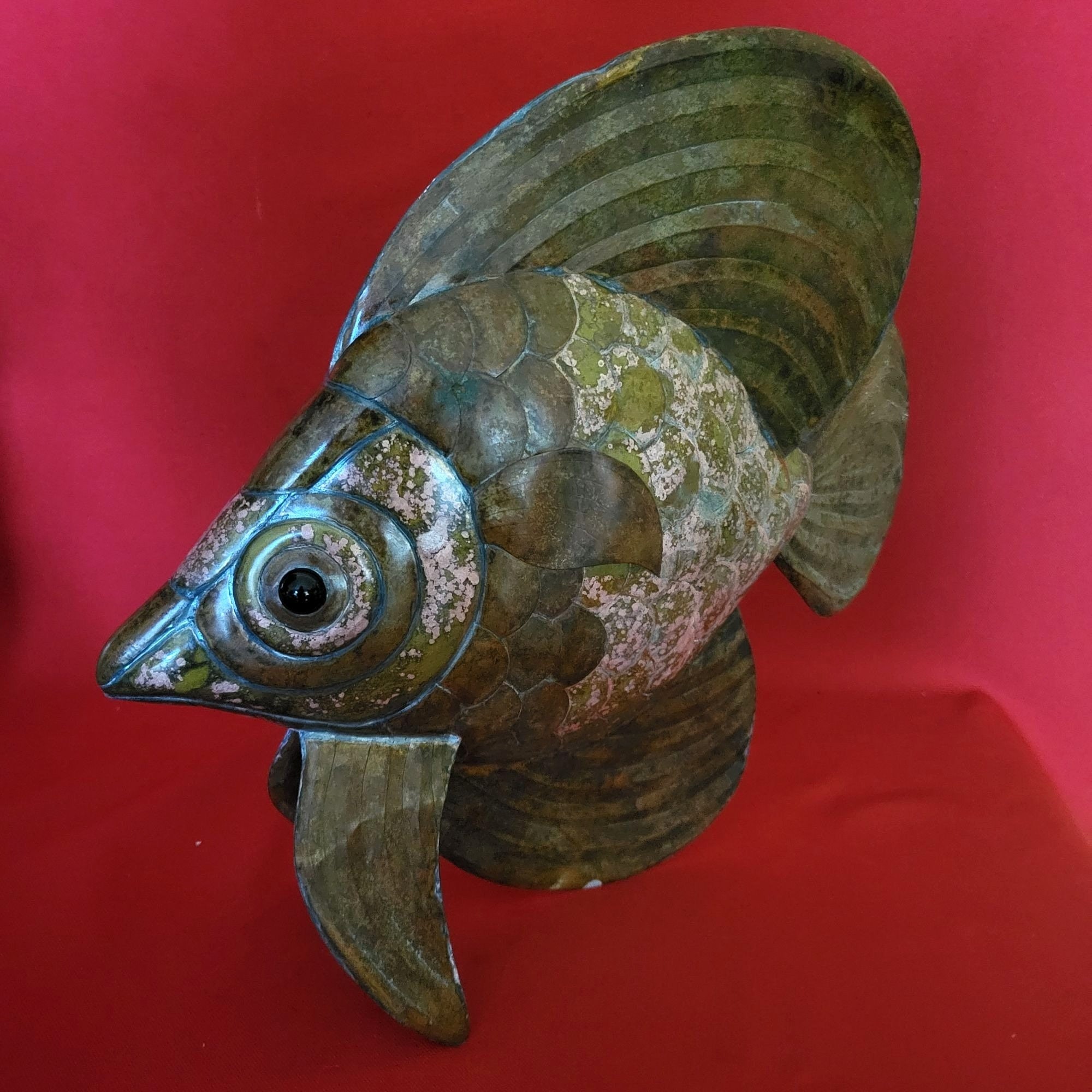Bronze Metal Art Copper Fish Table Sculpture - Etsy