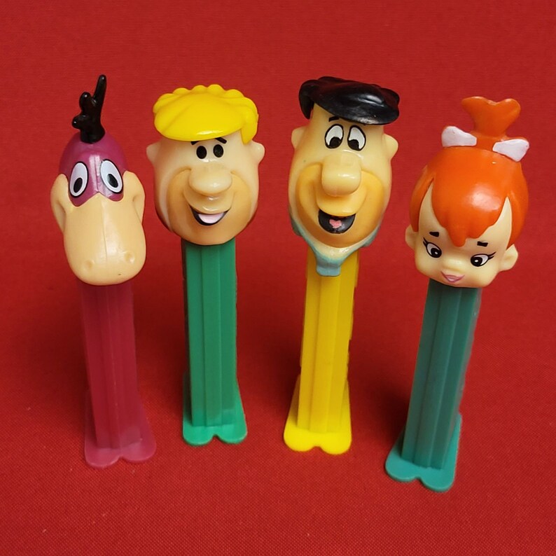 Vintage Flintstones Fred Barney Pebbles Dino Pez Dispensers Set of 4 - Etsy