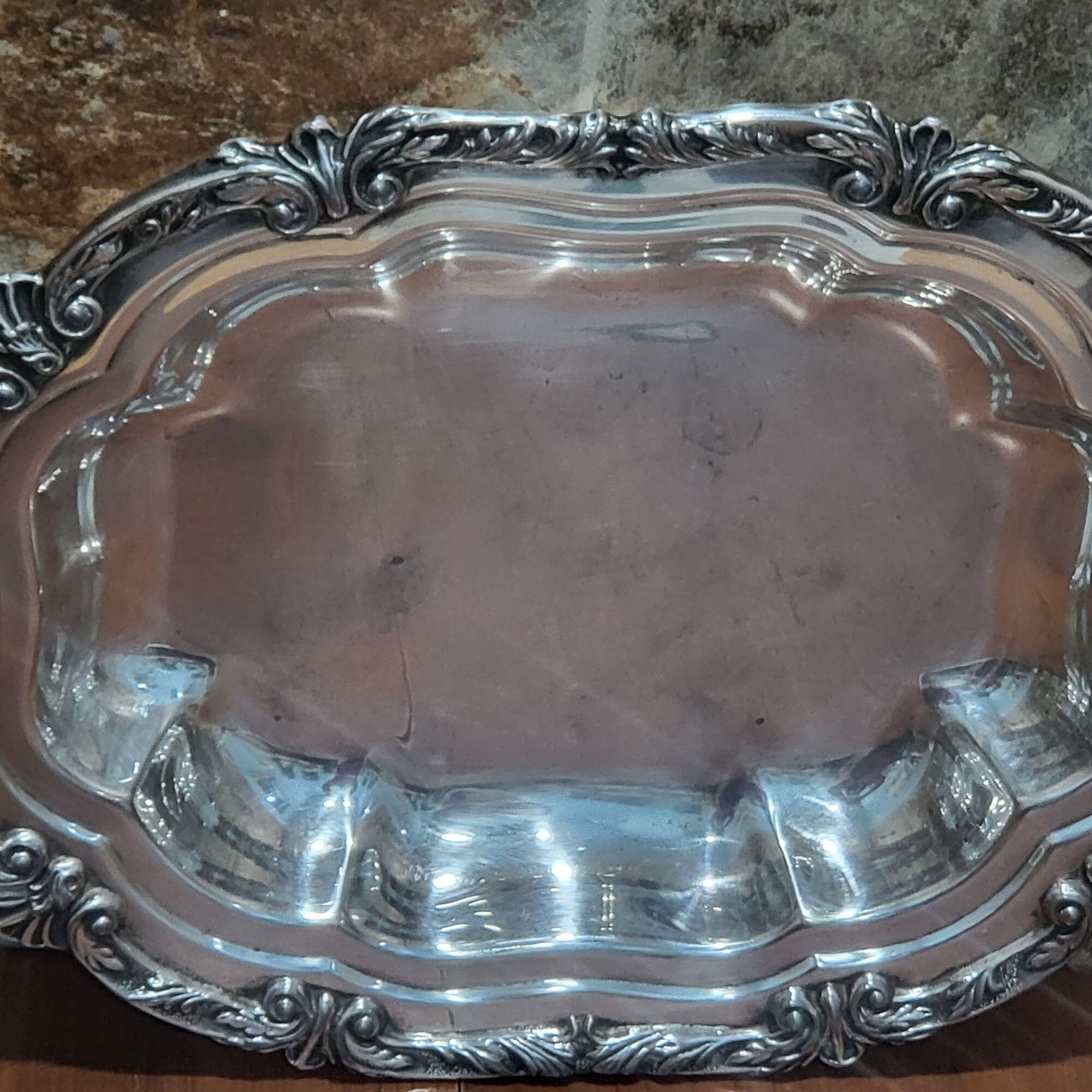 Silverplate Oval Chafing Dish Removable Serving Tray White Handles on ...