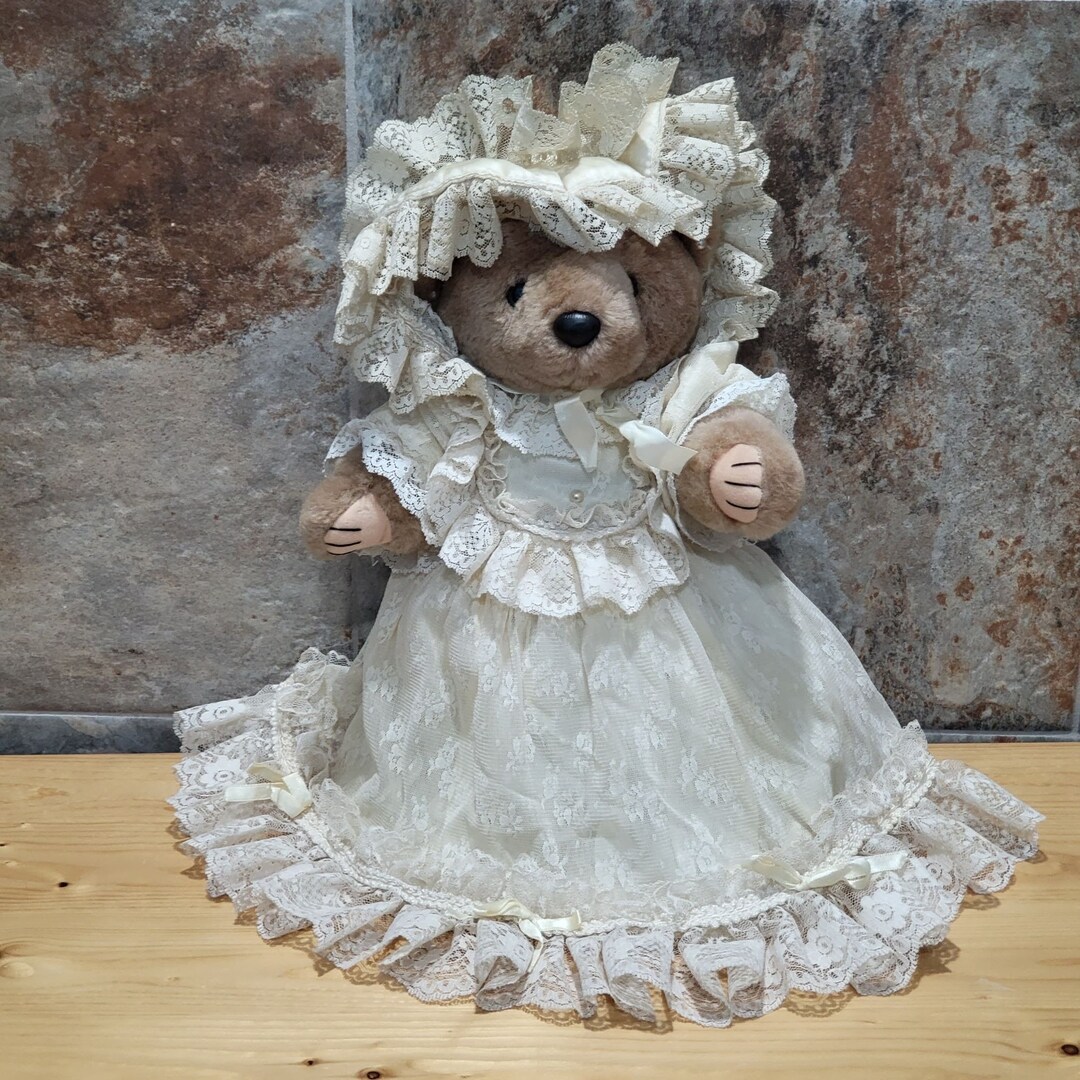 VTG Bearly People Victorian Lacey Dress Bear 1987 - Etsy
