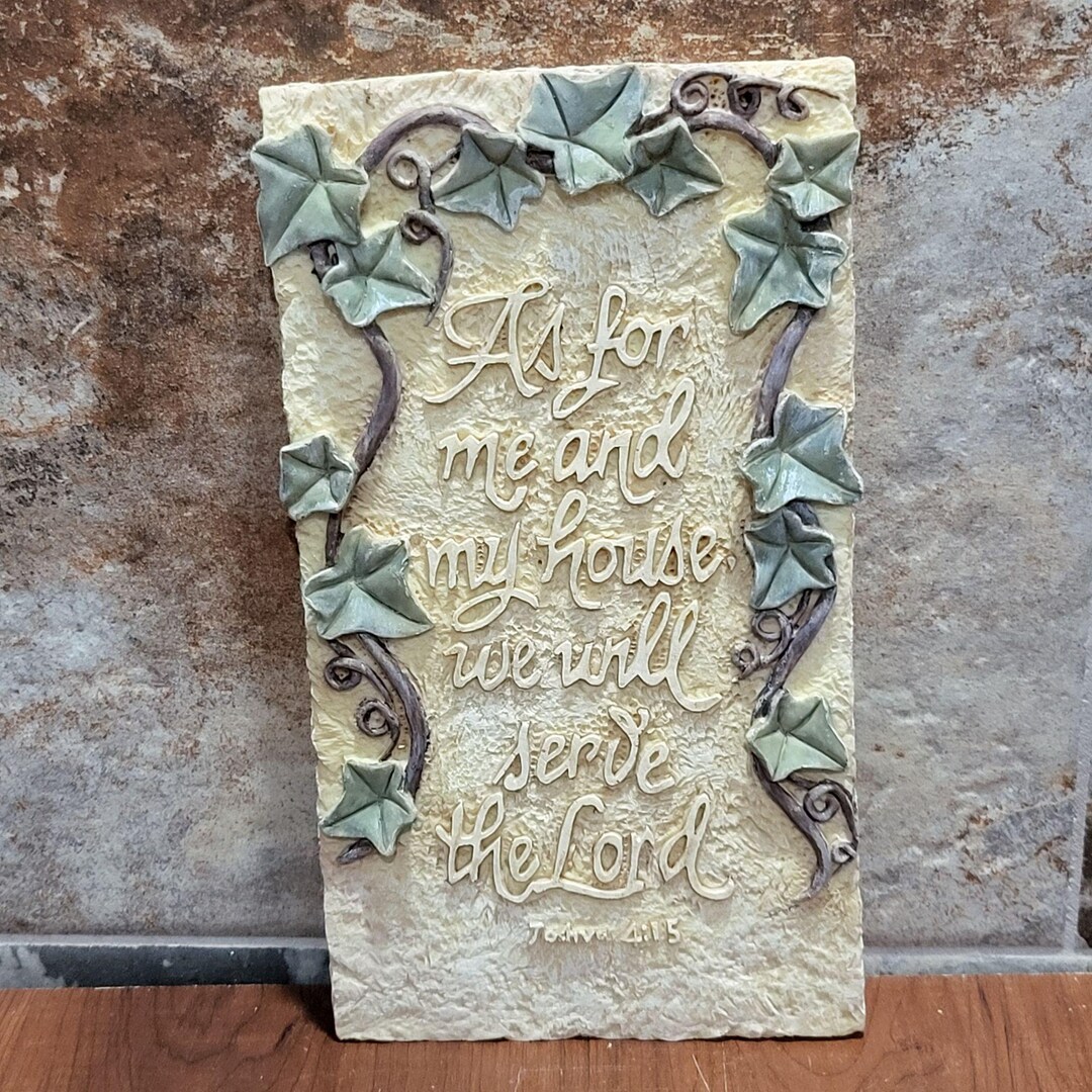 Plaster Wall Plaque Christian Inspirational Quote but as for Me and My ...