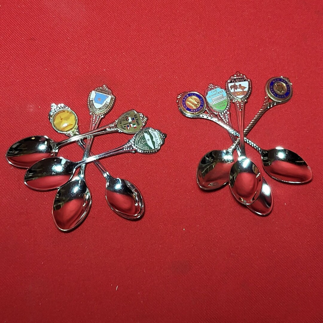 Vintage United States Mini Souvenir Collector State Spoons Lot of 8 - Etsy