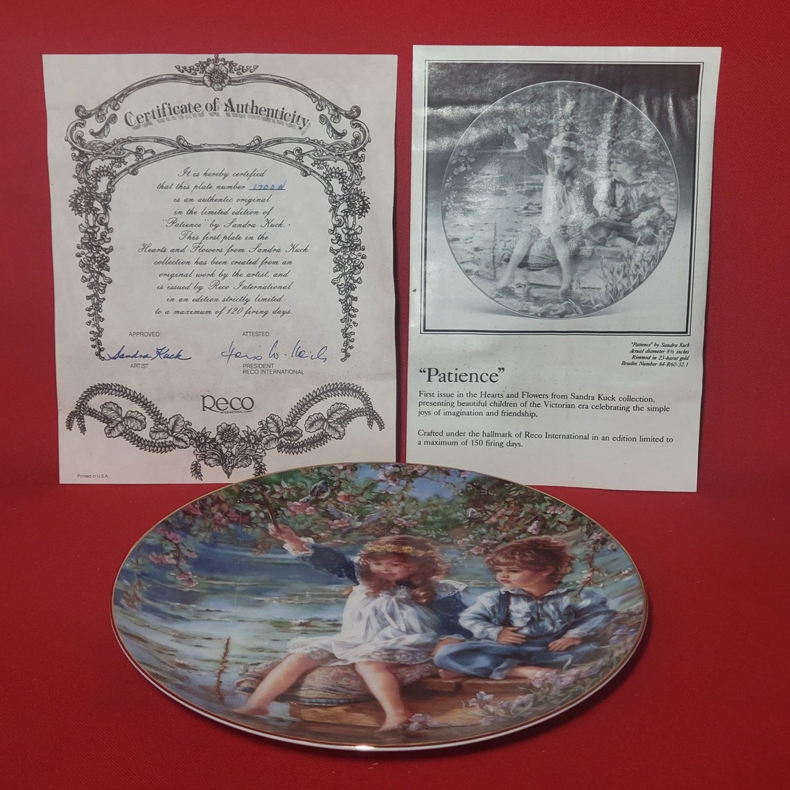 Reco Hearts and Flowers Patience Sandra Kuck Decorative Plate 1991 - Etsy