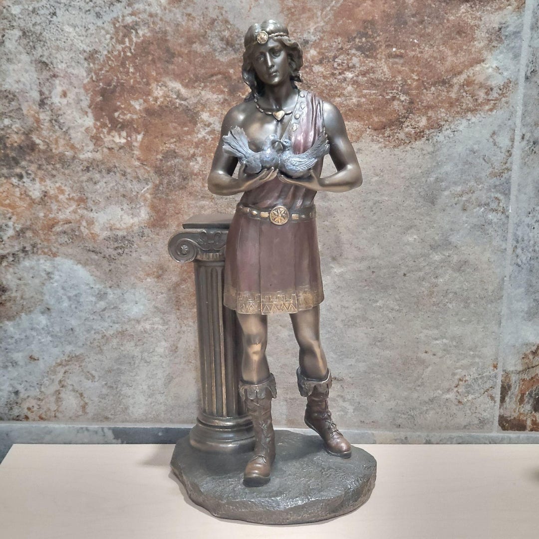 Hymenaeus Bronze Statue Sculpture Holding Two Doves Greek God of ...