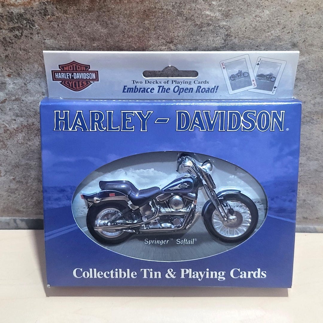 Harley Davidson Collectible Tin & Playing Cards 2 Decks 2001 - Etsy