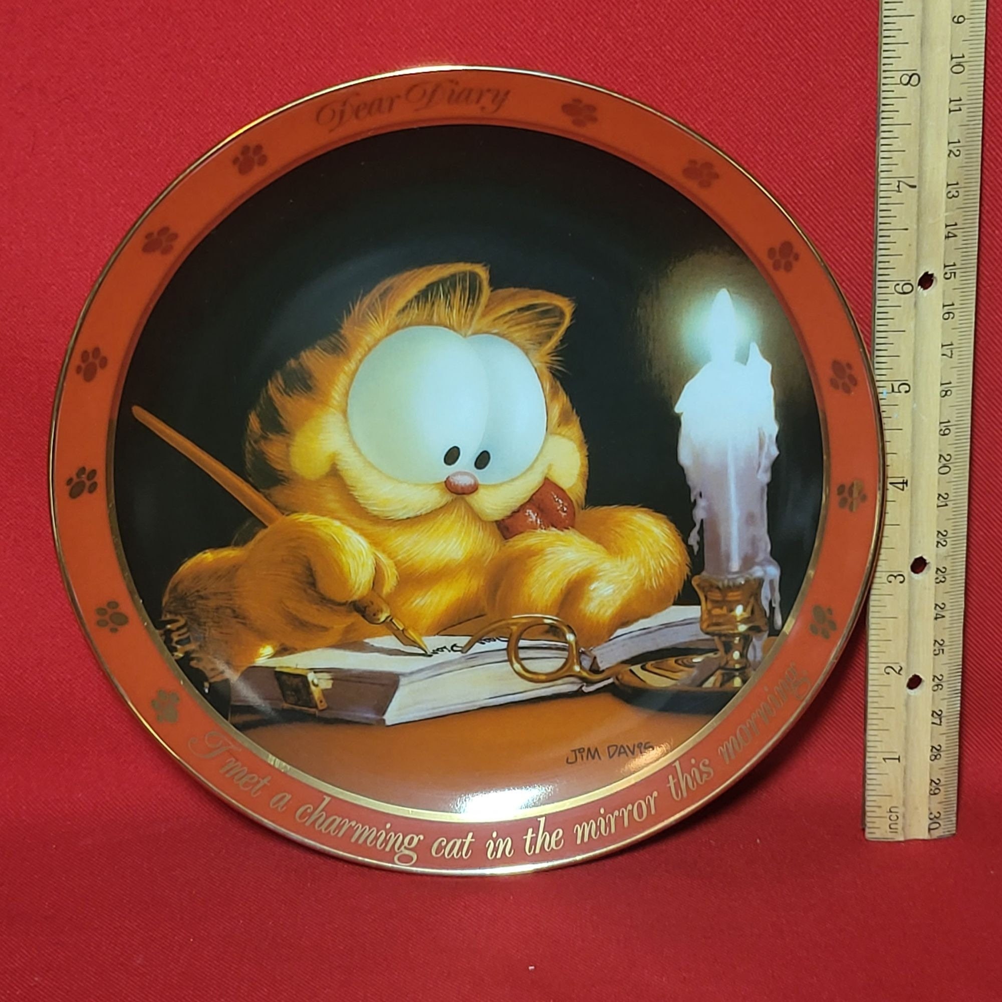 Garfield the Charming Cat Plate 1978 Dear Diary Series - Etsy