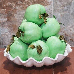 Vintage Porcelain Green Apple Fruit Bowl Centerpiece - Etsy
