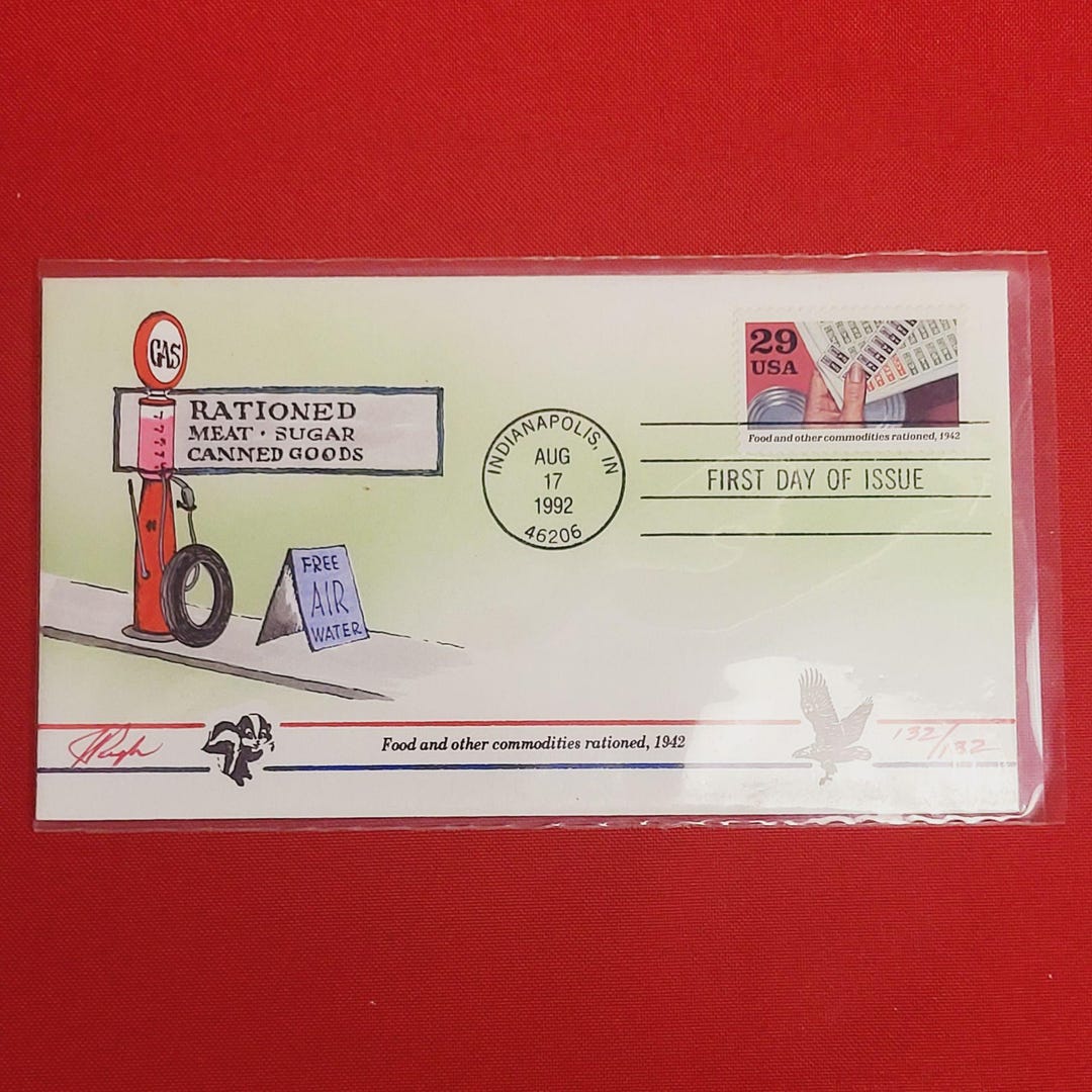 First Day of Issue Food Commodities Rationed Stamp Cache Envelope ...