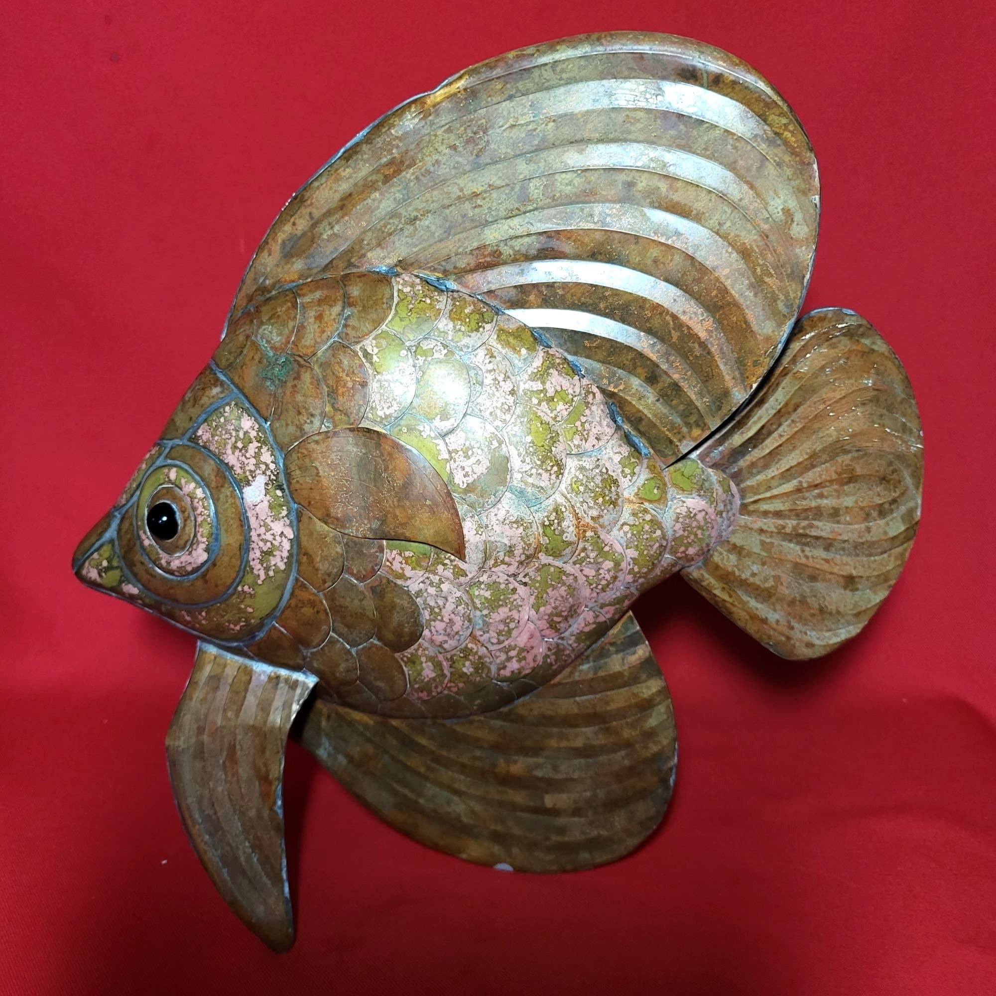 Bronze Metal Art Copper Fish Table Sculpture - Etsy