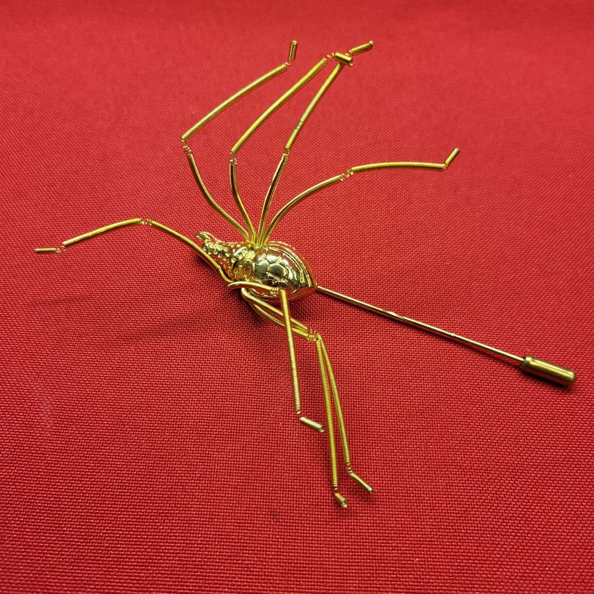 VTG Gold Plated Spider Mother Longlegs Tie Scarf Stick Pin Lapel ...