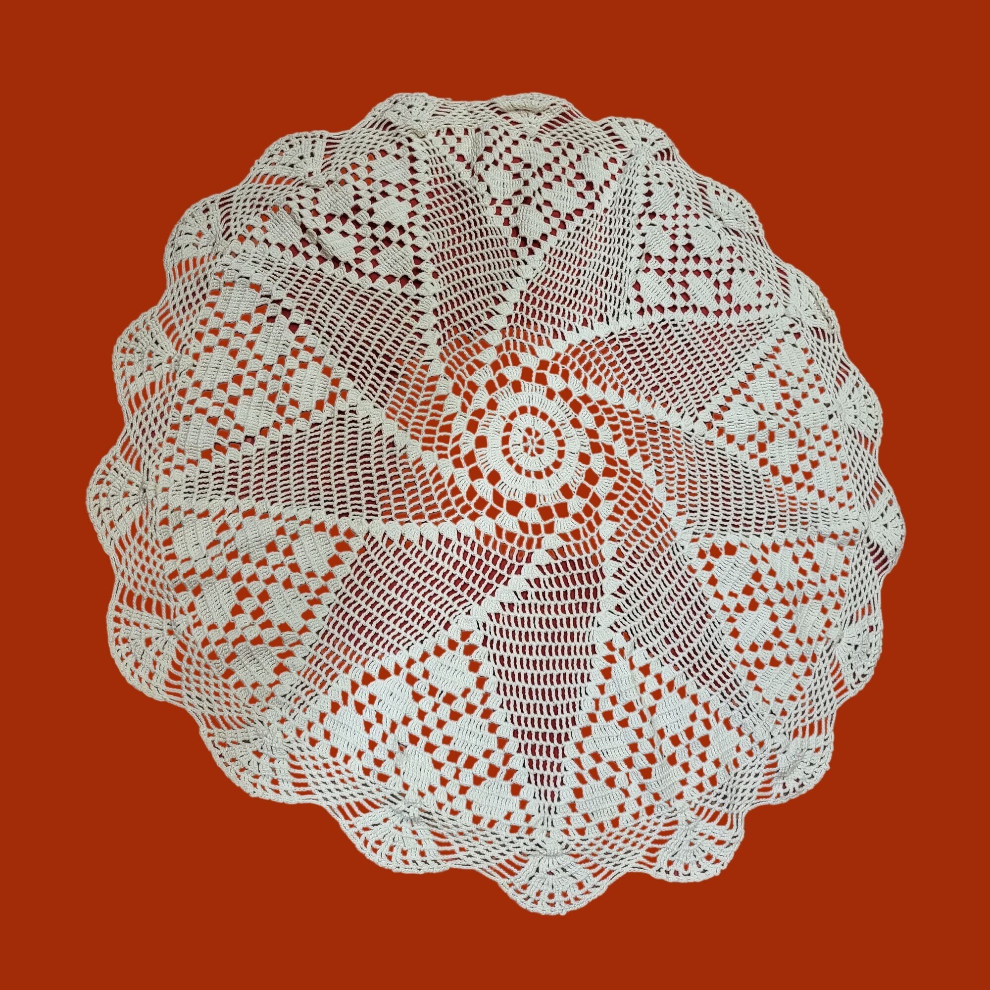 VTG Handmade Crochet Spiral Lace Doily White Coffee Table Mat - Etsy