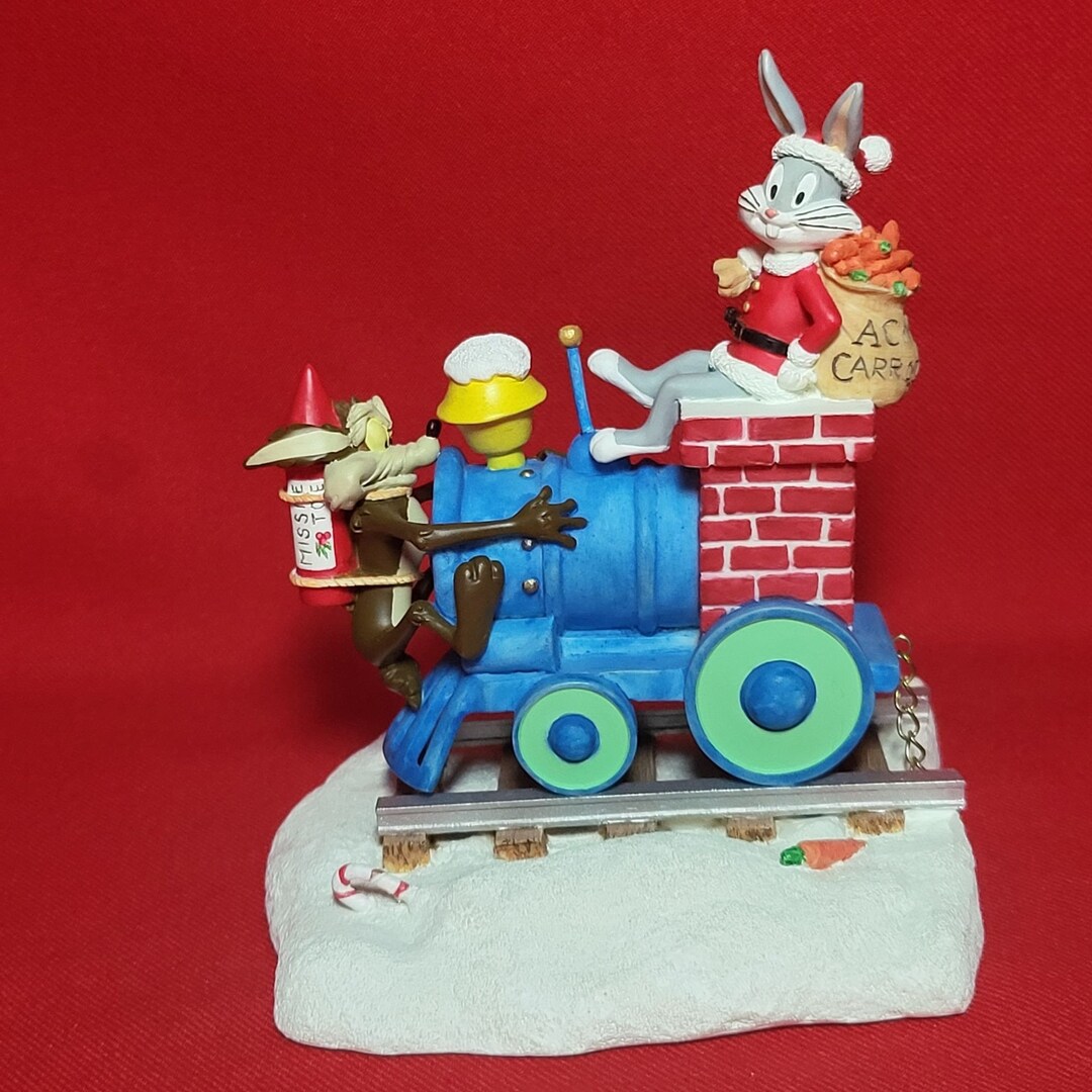 VTG Looney Tunes Christmas Express Train Bugs Bunny Wily E Coyote Road ...