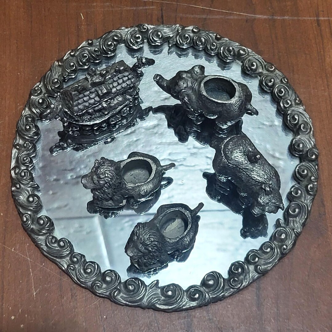 Vintage Ganz Miniature Pewter Noahs Ark Bear Lion Elephant Figures on ...