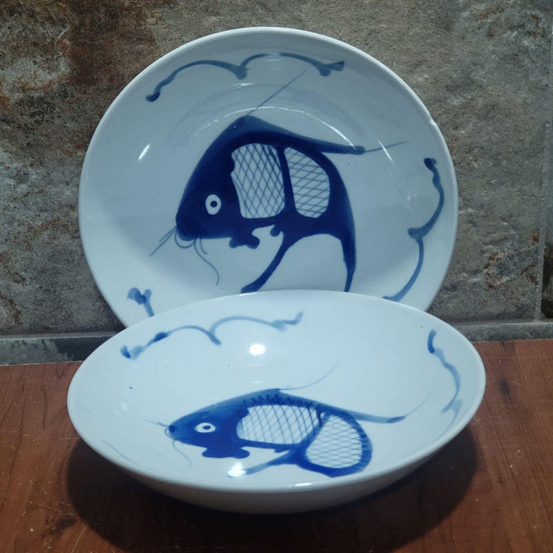 Hand Painted Koi Bowls - Etsy