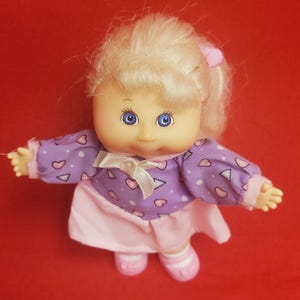 Mattel Cabbage Patch Kids Mini Figure Doll Purple Pink Dress 1995 Signed Xavier Roberts - Etsy