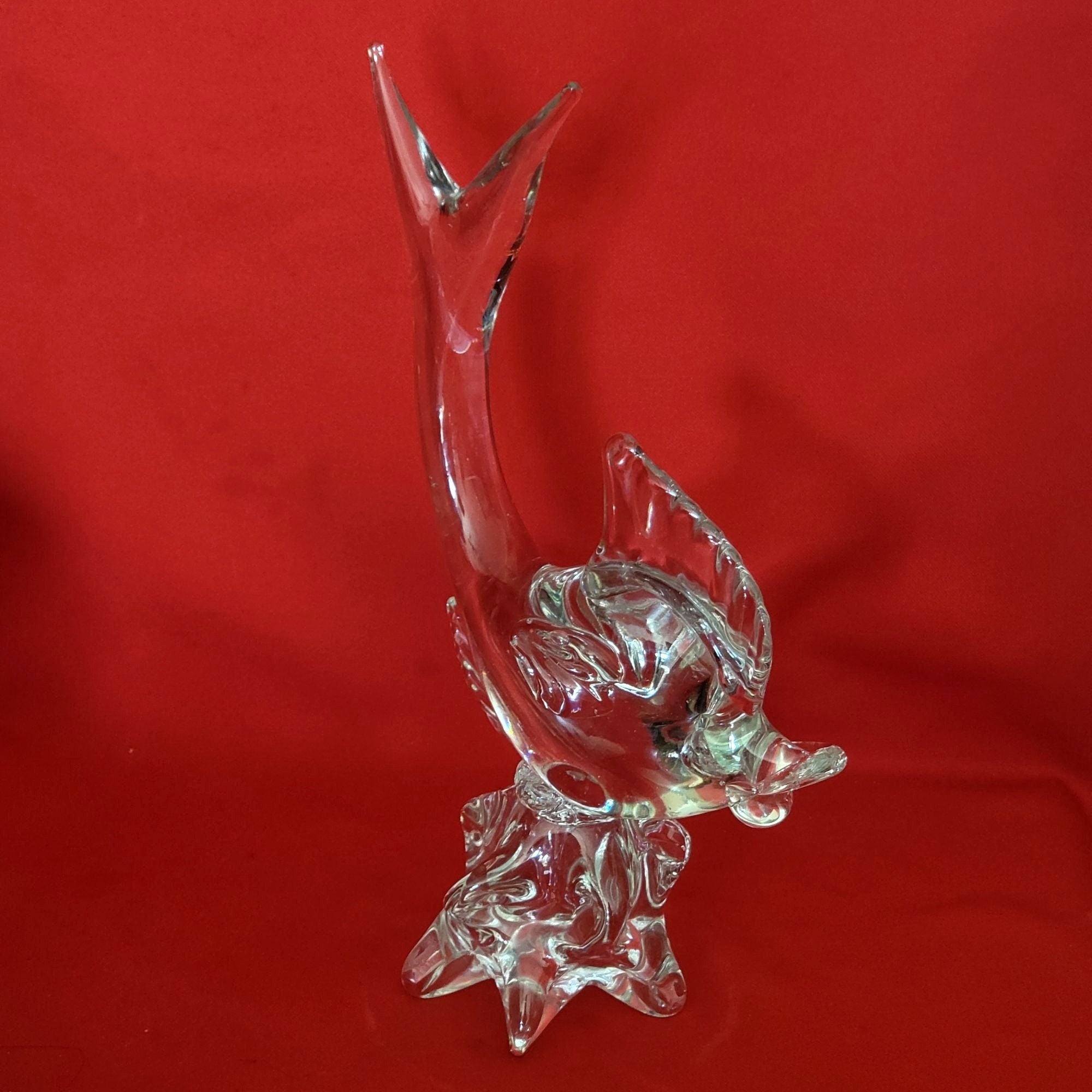 VTG Large Art Glass Clear Fish Decorative Figurine - Etsy