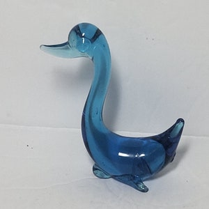 Vintage Blue Swan Duck Glass Figurine Blown Art Glass - Etsy