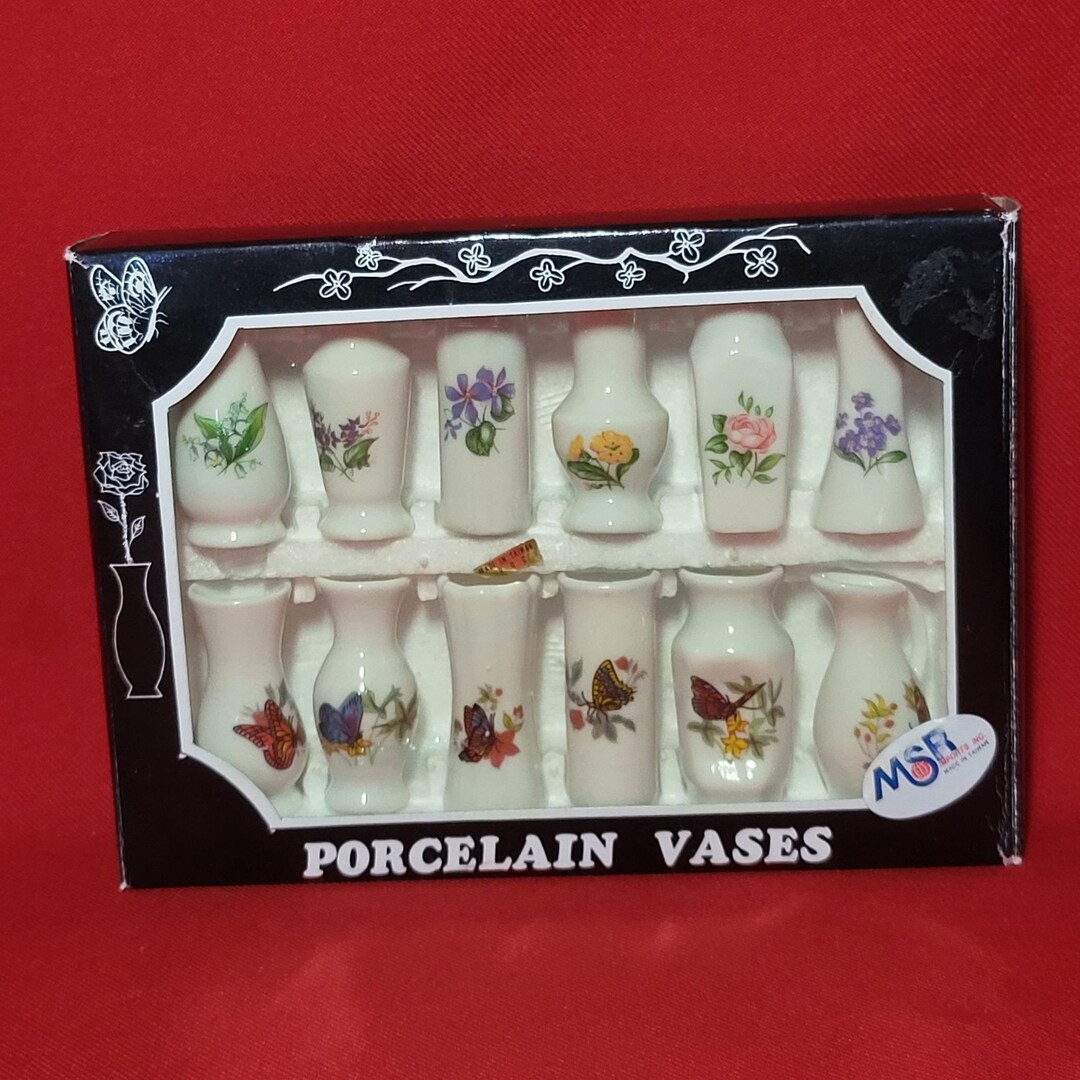 Vintage Porcelain Mini Vases 12 Pcs - Etsy
