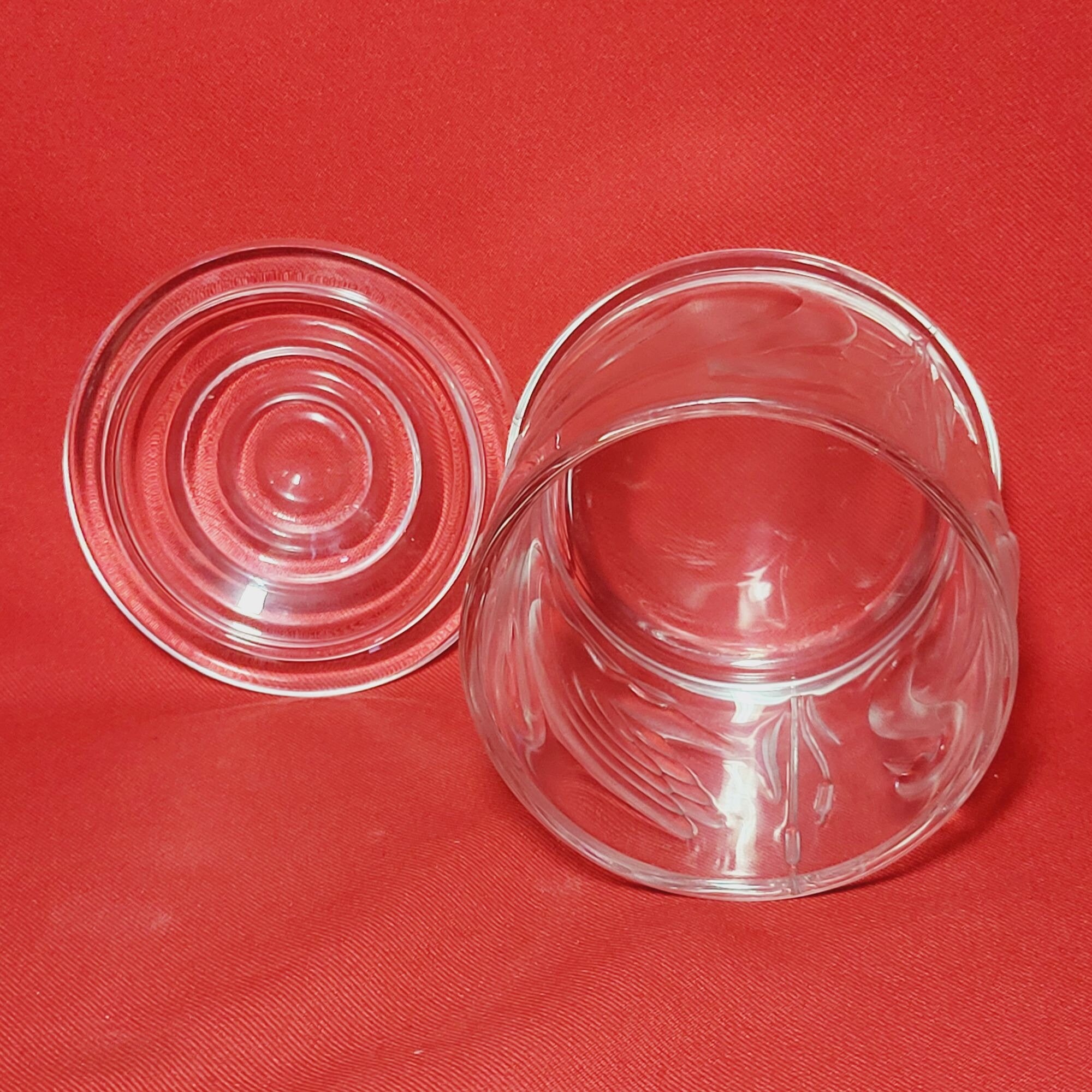 Vintage Crystal Frosted Embossed Glass Swan Jar With Lid Trinket Candy ...